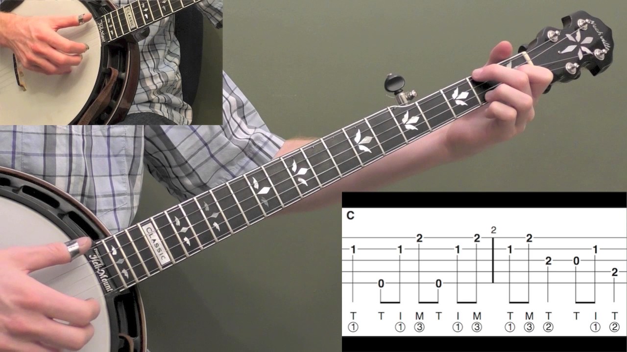Down The Neck Rolling Backup (Key Of C) Intermediate Banjo Lesson - YouTube