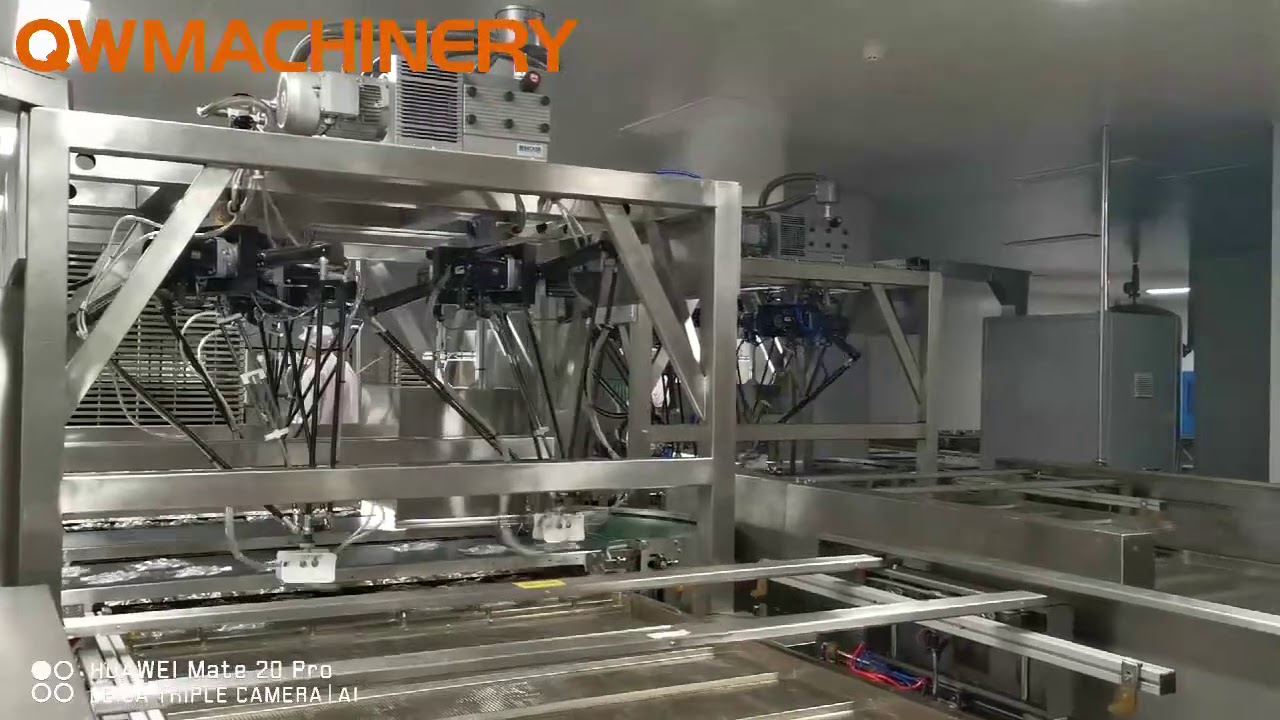parallel robot pick and place on the tray - YouTube