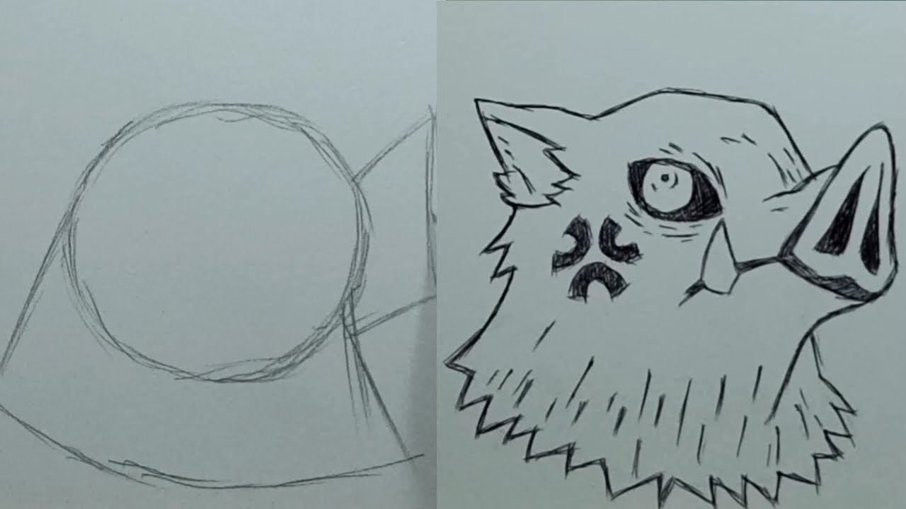 How to draw Inosuke mask Kimetsu no yaiba - YouTube