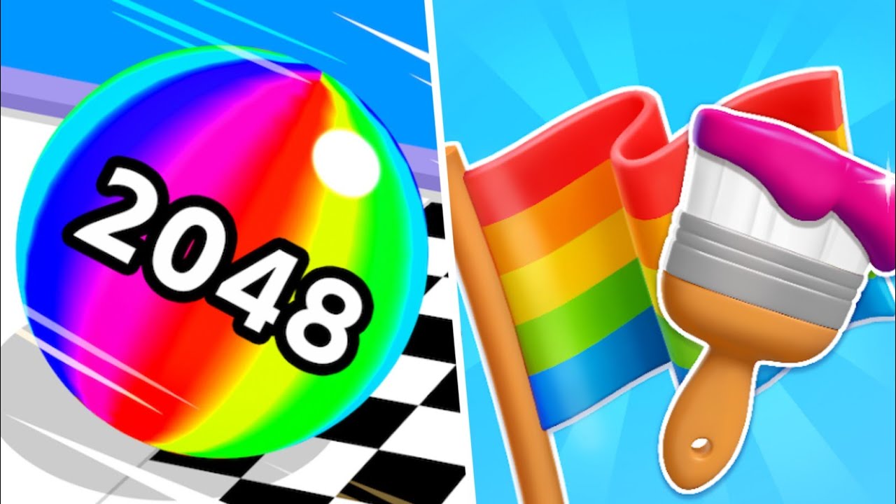 Ball Run 2048 New Update vs Flag Painters - All Levels Gameplay Walkthrough Android iOS - YouTube