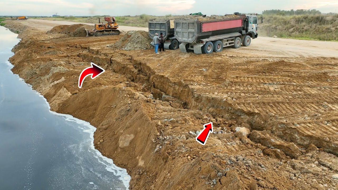 Wow!! Incredible Action Of KOMATSU D53 Bulldozer And Team Works Dump ...