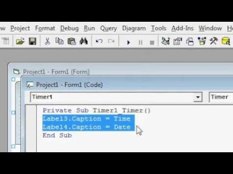 Microsoft Visual Basic 6.0 | How to show current time - YouTube