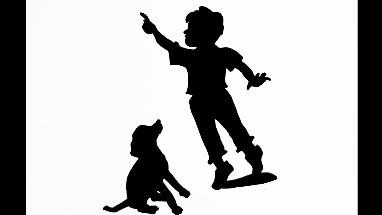 How to draw a boy with his dog | Draw a boy pointing out something ...