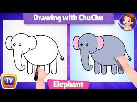 How to Draw an Elephant Step by Step? - Drawing with ChuChu - ChuChu TV Drawing Lessons for Kids