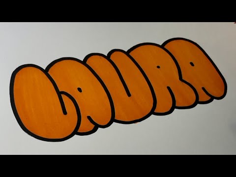 HOW TO DRAW BUBBLE LETTERS ☁️ LAURA 🖊 #art - YouTube