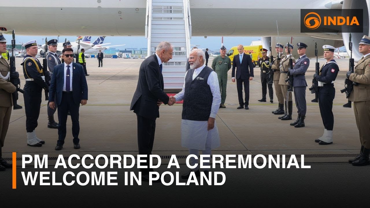 PM accorded a ceremonial welcome in Poland | DD India - YouTube