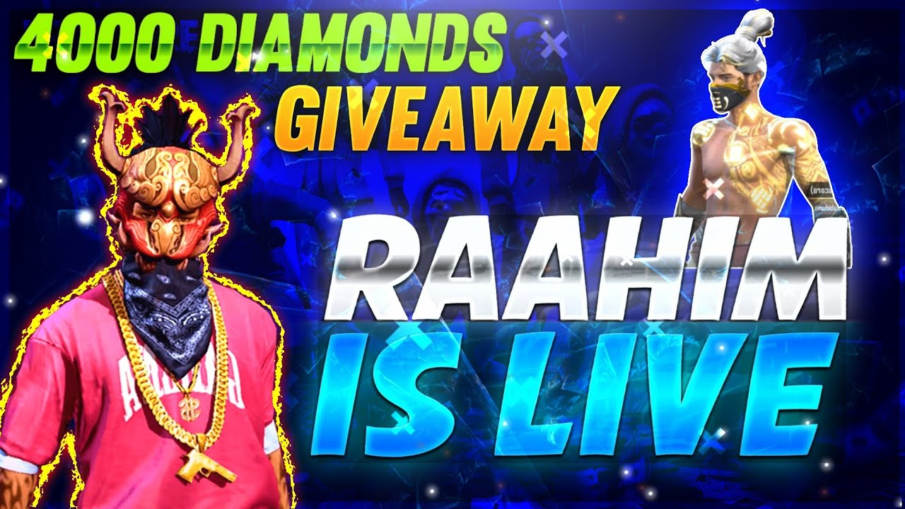 FREE FIRE LIVE | 4000 DIAMONDS GIVEAWAY - YouTube