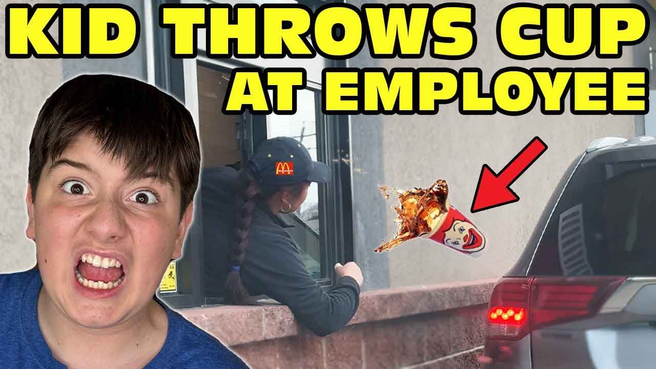 Kid Temper Tantrum Throws Cup At McDonalds Employee - First Drive-Thru ...