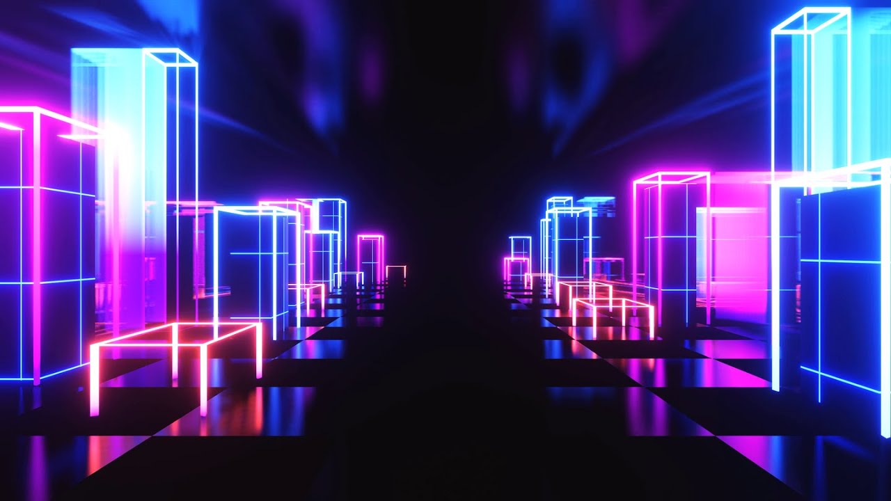 4K Abstract Fast Moving Square Led Lights Red & Blue Color Screensaver ...