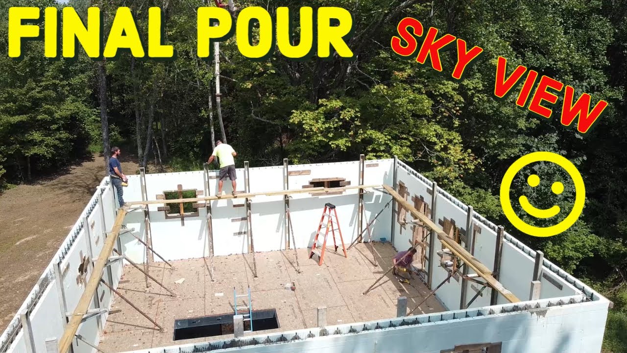 Pouring the second floor - ICF House - DIY - YouTube