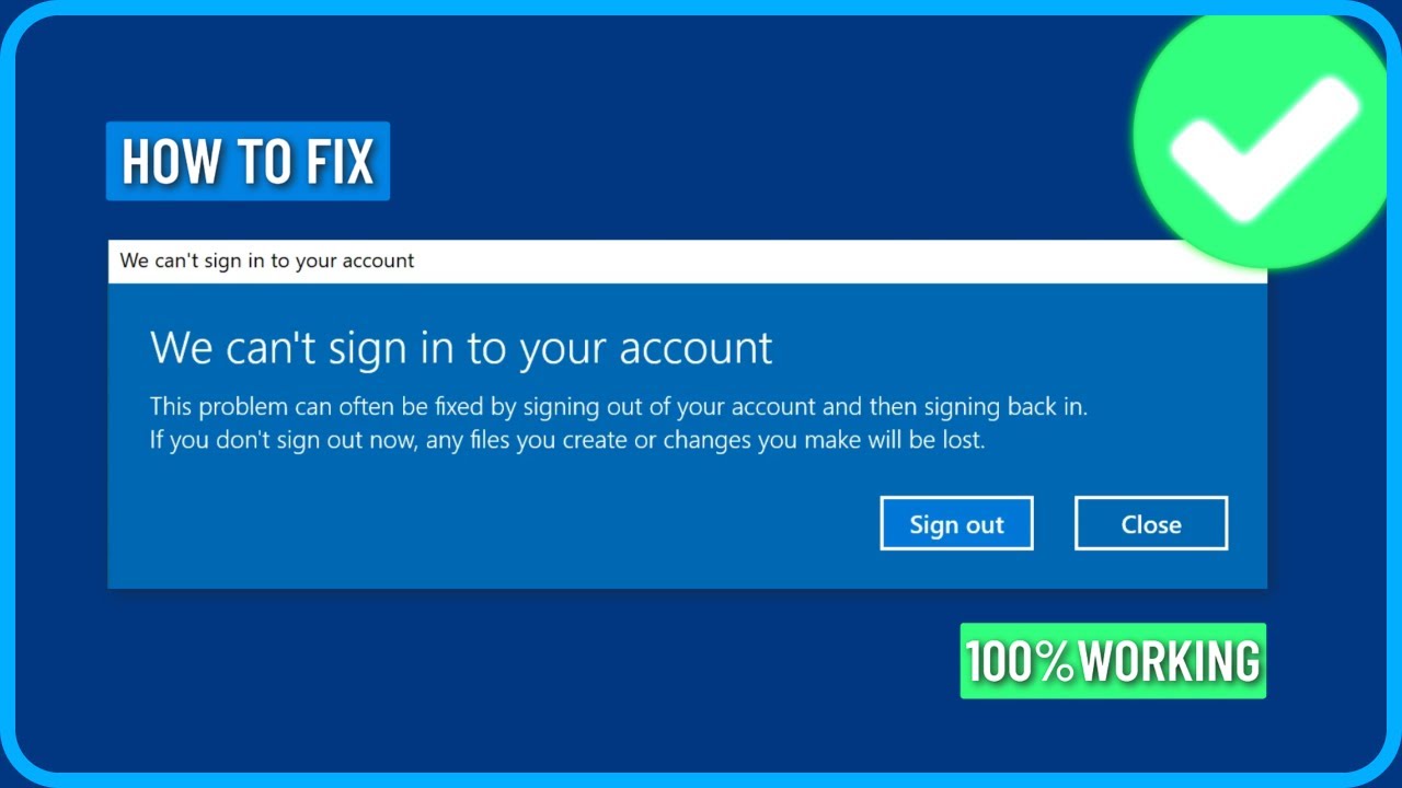 How to Fix We Can't Sign Into Your Account in Windows 10/11 - YouTube