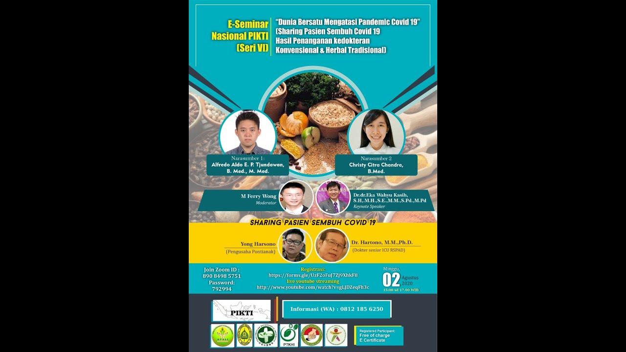 E-Seminar Nasional PIKTI Seri VI "Dunia Bersatu Mengatasi Pandemic ...