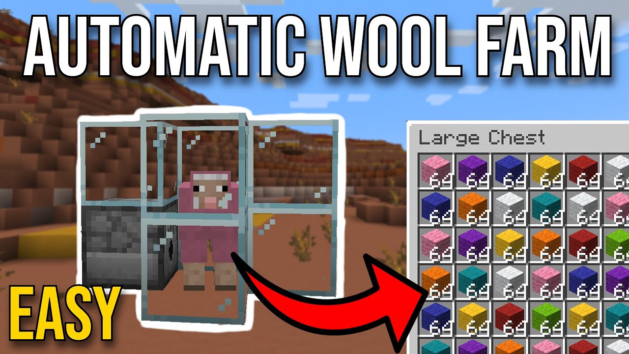 Minecraft Easiest 1.20 Automatic Wool Farm - YouTube