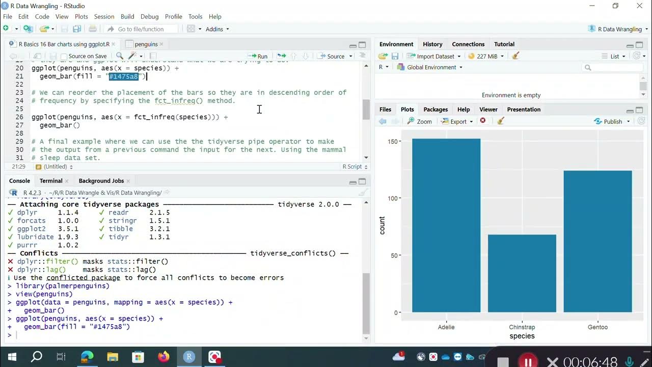 R Basics 16: Bar charts using ggplot - YouTube