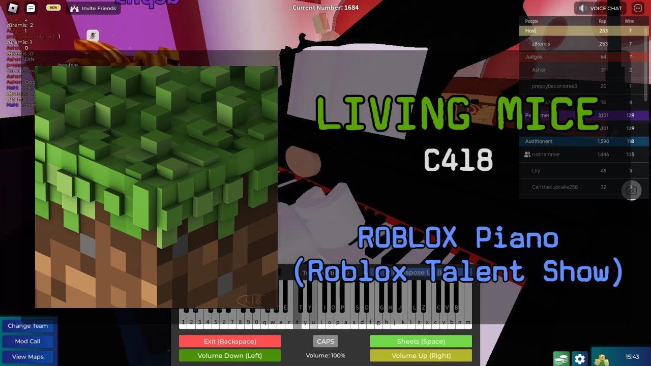 C418 - Living Mice | Roblox Got Talent (ROBLOX Piano Cover) - YouTube