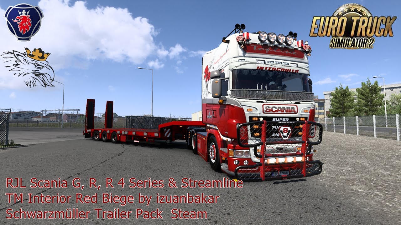 (ETS2 1.49) RJL Scania G, R, R 4 Series & Streamline + TM Interior Red ...