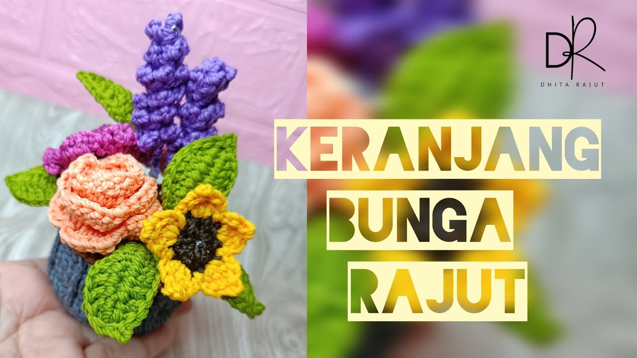 Keranjang bunga rajut simpel // crochet tutorials - YouTube