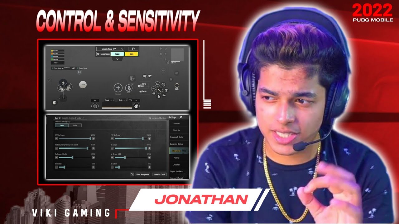BGMI BEST SENSITIVITY AND CONTROL JONATHANㅣ2 FINGER + GYROㅣPUBG MOBILE ...