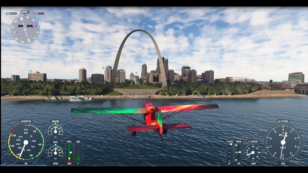 Microsoft Flight Simulator DoubleEnder AC Saint Louis Arch Lightning ...