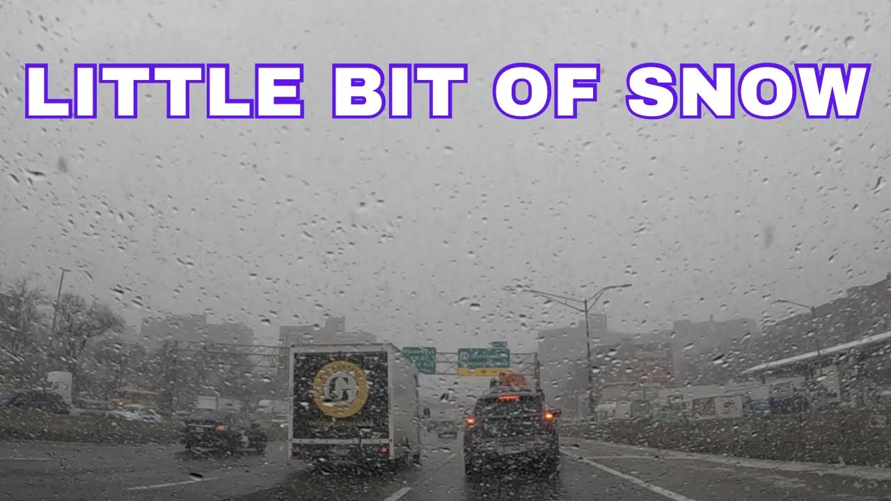 Little Bit of Snow While Driving to Work on Long Island Expressway ...