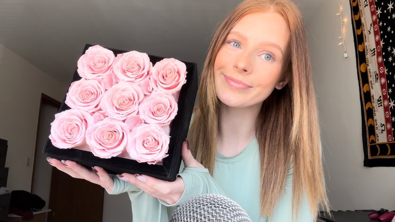 ASMR|Rose Forever|Soft Spoken|Tapping, Scratching and Brushing - YouTube