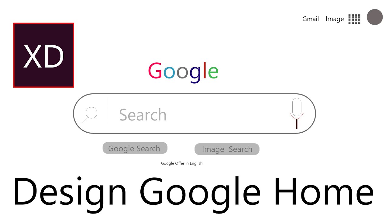 How to design google search engine home page in adobe XD 2020 - YouTube