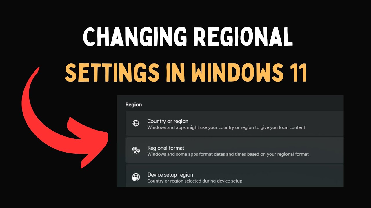 Changing Regional Settings in Windows 11 - YouTube