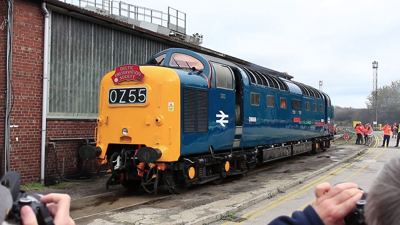 Deltic 55009 D9009 Alycidon Start Up - YouTube
