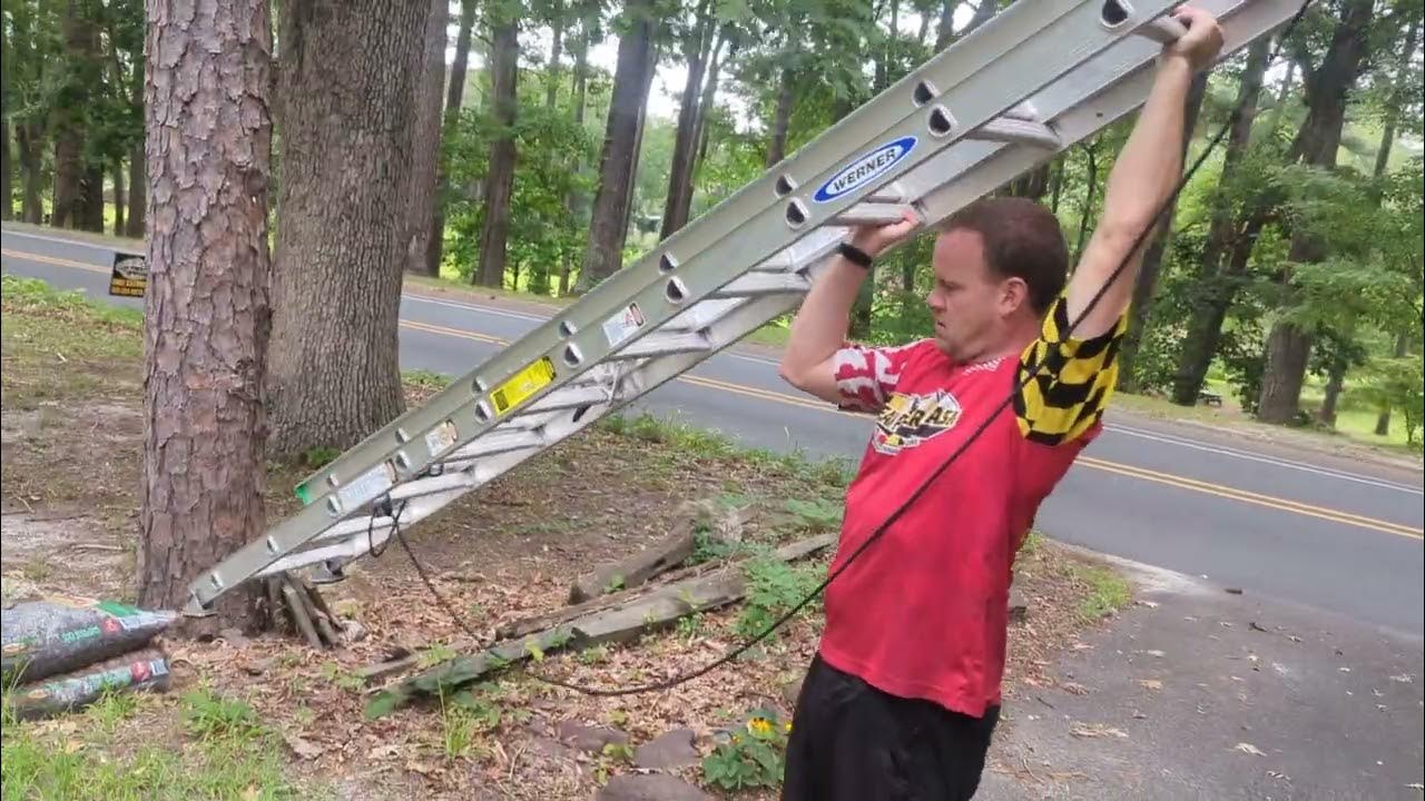 Training - How to move a 24ft (or larger) extension ladder. How to properly install a Ladder Max ...