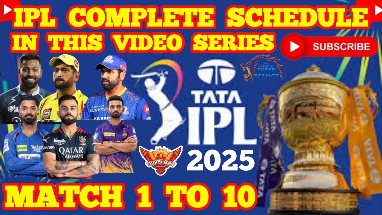 IPL 2025 schedule | 10 matches venues and teams | IPL fixture and time ...
