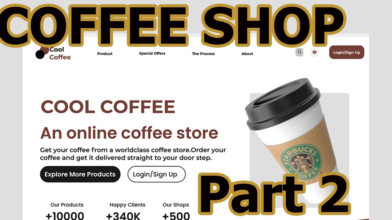 MINIMALIST COFFEE SHOP LANDING PAGE PROTOTYPE|UX/UI Design Tutorial ...