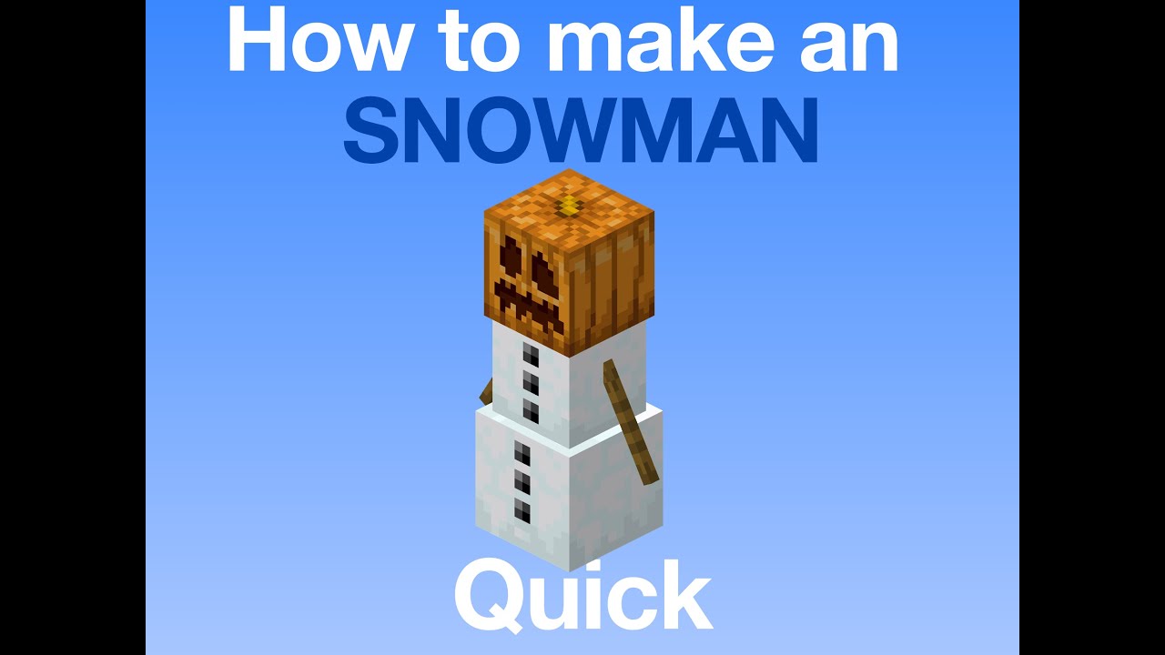 (How to make a snowman in Minecraft) - YouTube