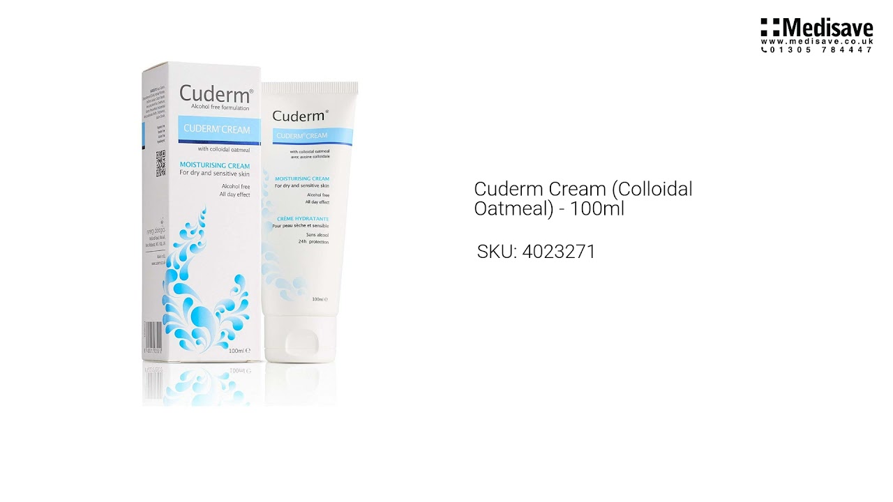 Cuderm Cream Colloidal Oatmeal 100ml 4023271 - YouTube