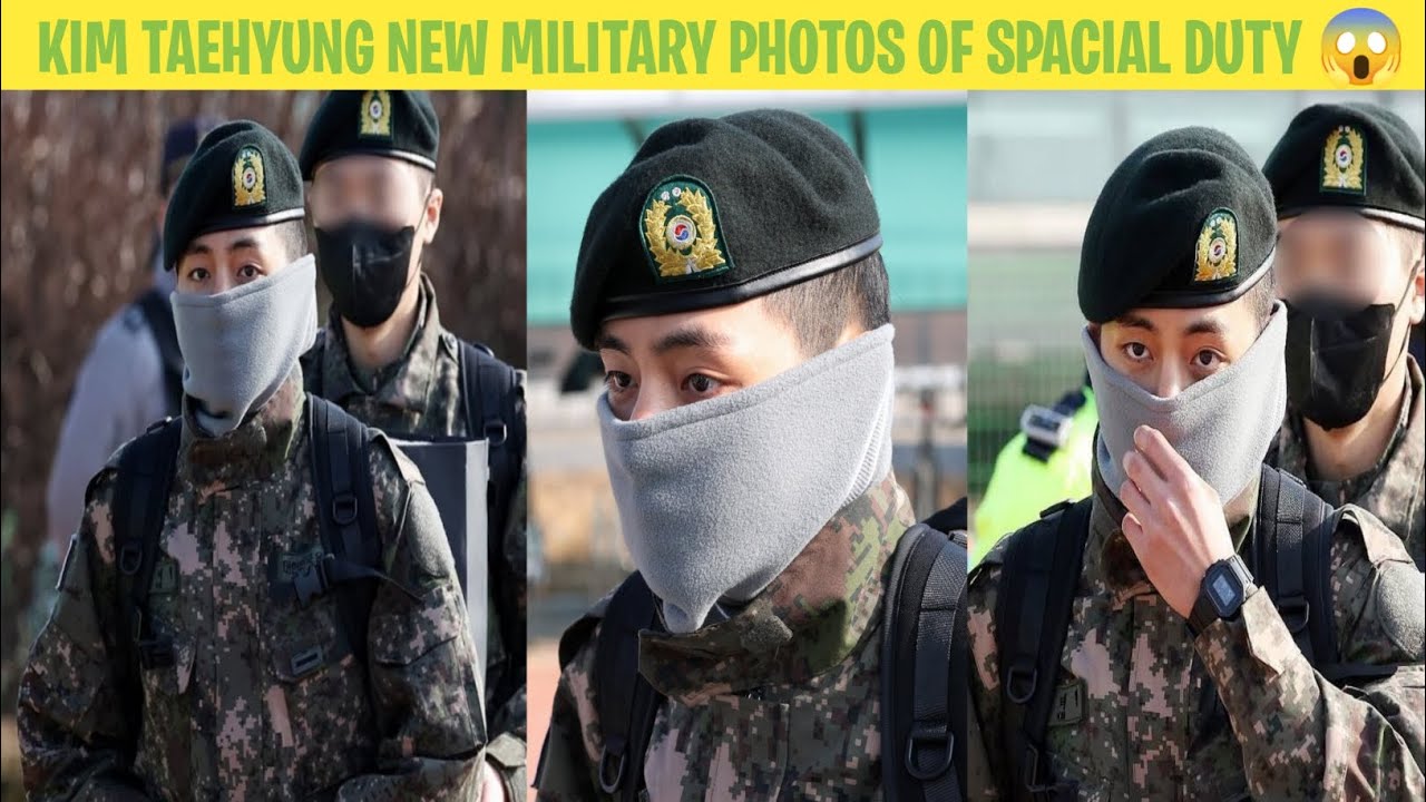 Kim Taehyung New Military Photos of Spacial Duty 😱 BTS V New Military ...