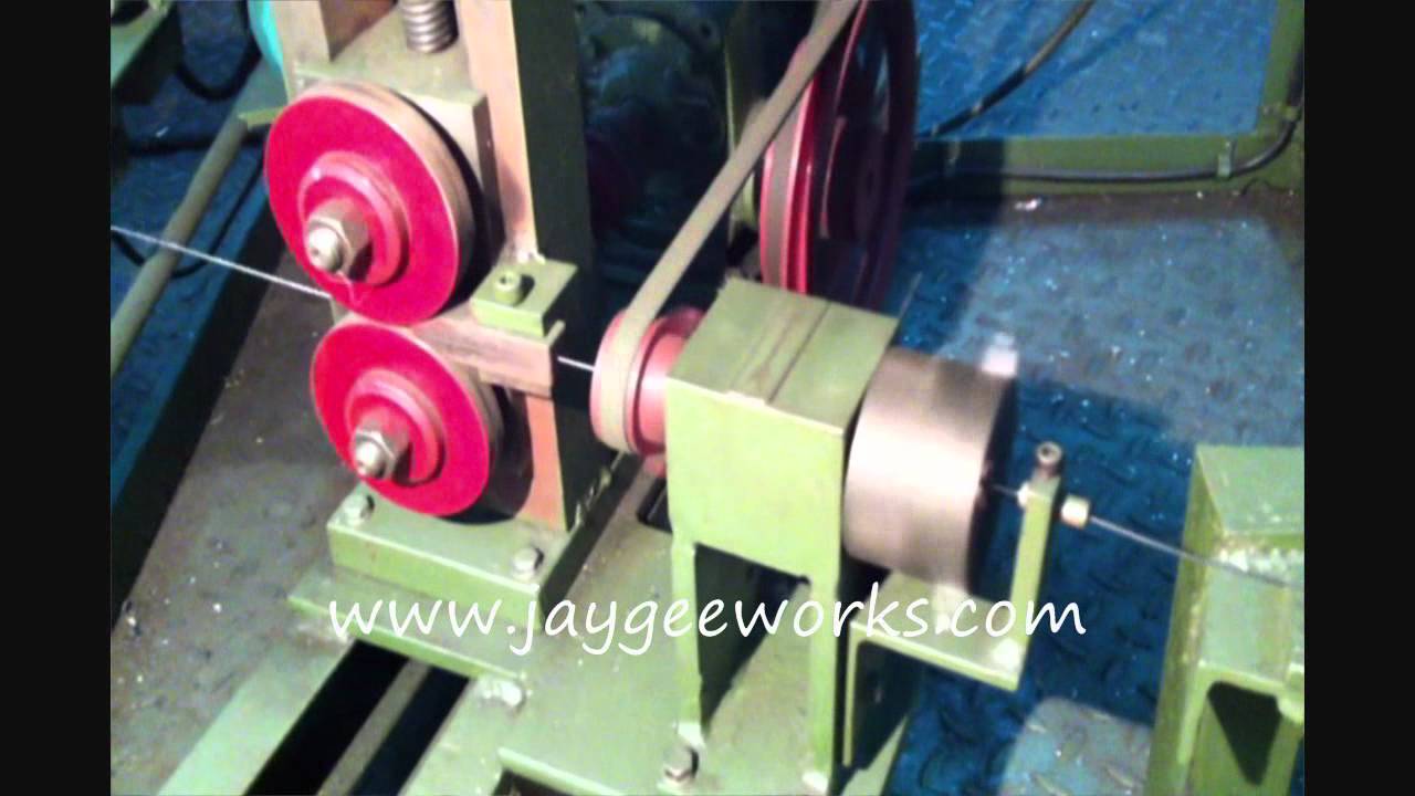 Jay gee works - wire straightening,cutting,grinding machine - YouTube
