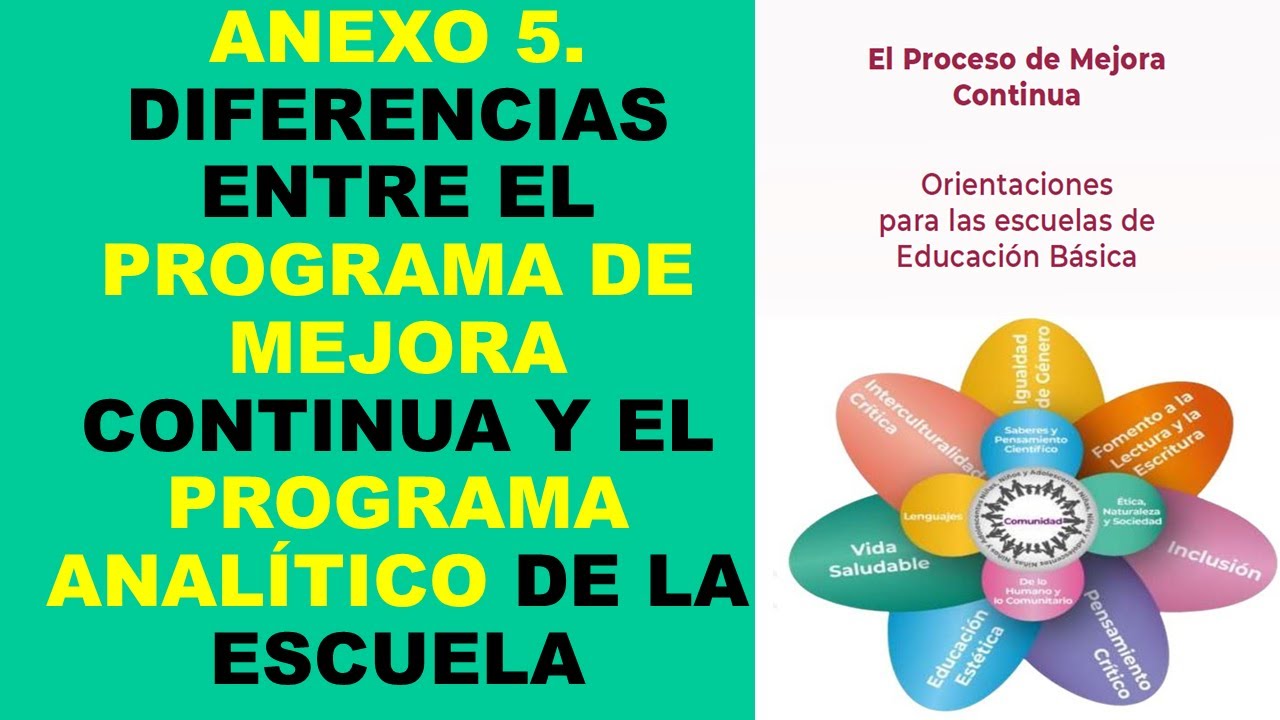Soy Docente: ANEXO 5. DIFERENCIAS ENTRE EL PROGRAMA DE MEJORA Y EL PROGRAMA ANALÍTICO DE LA ...