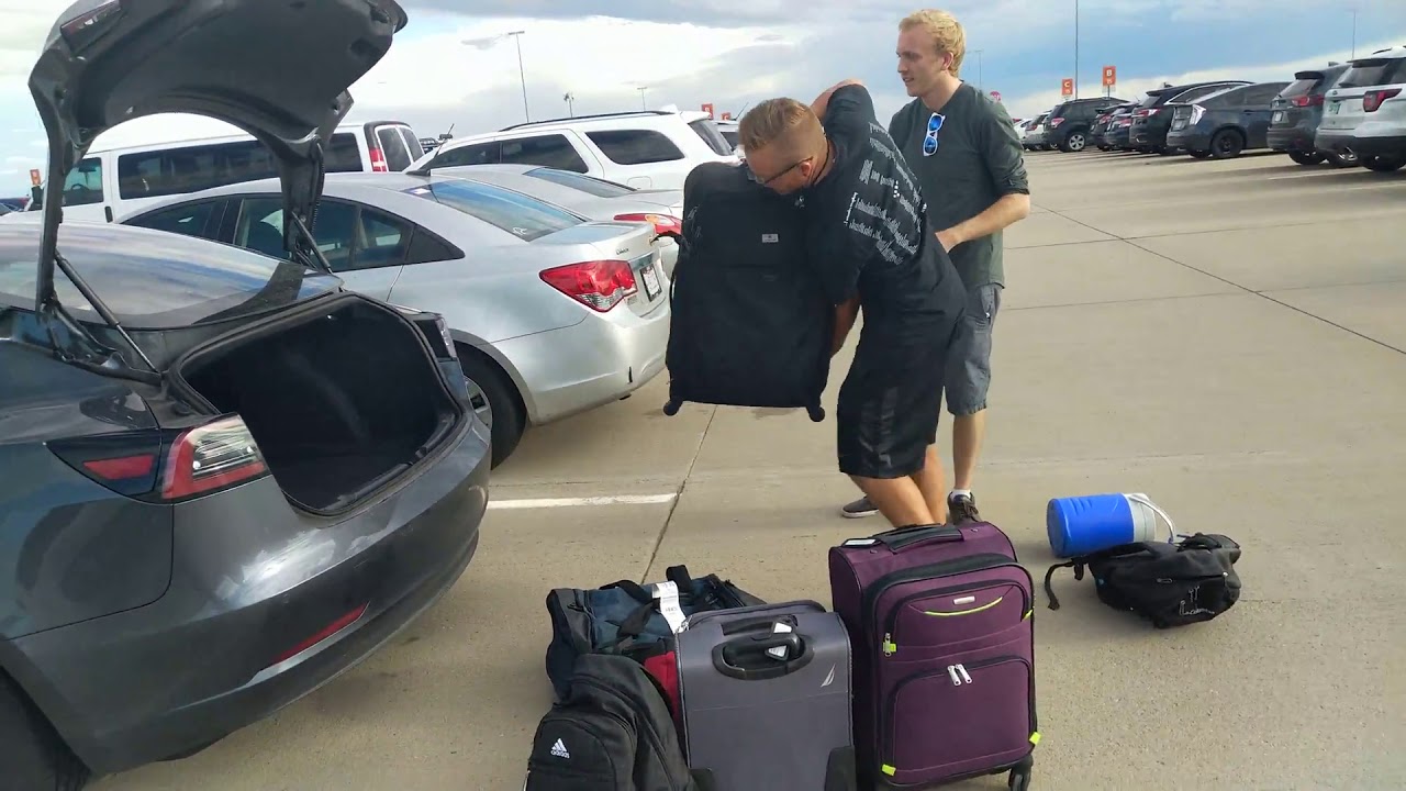 Tesla Model 3 luggage space SCARE! Will it all fit? - YouTube