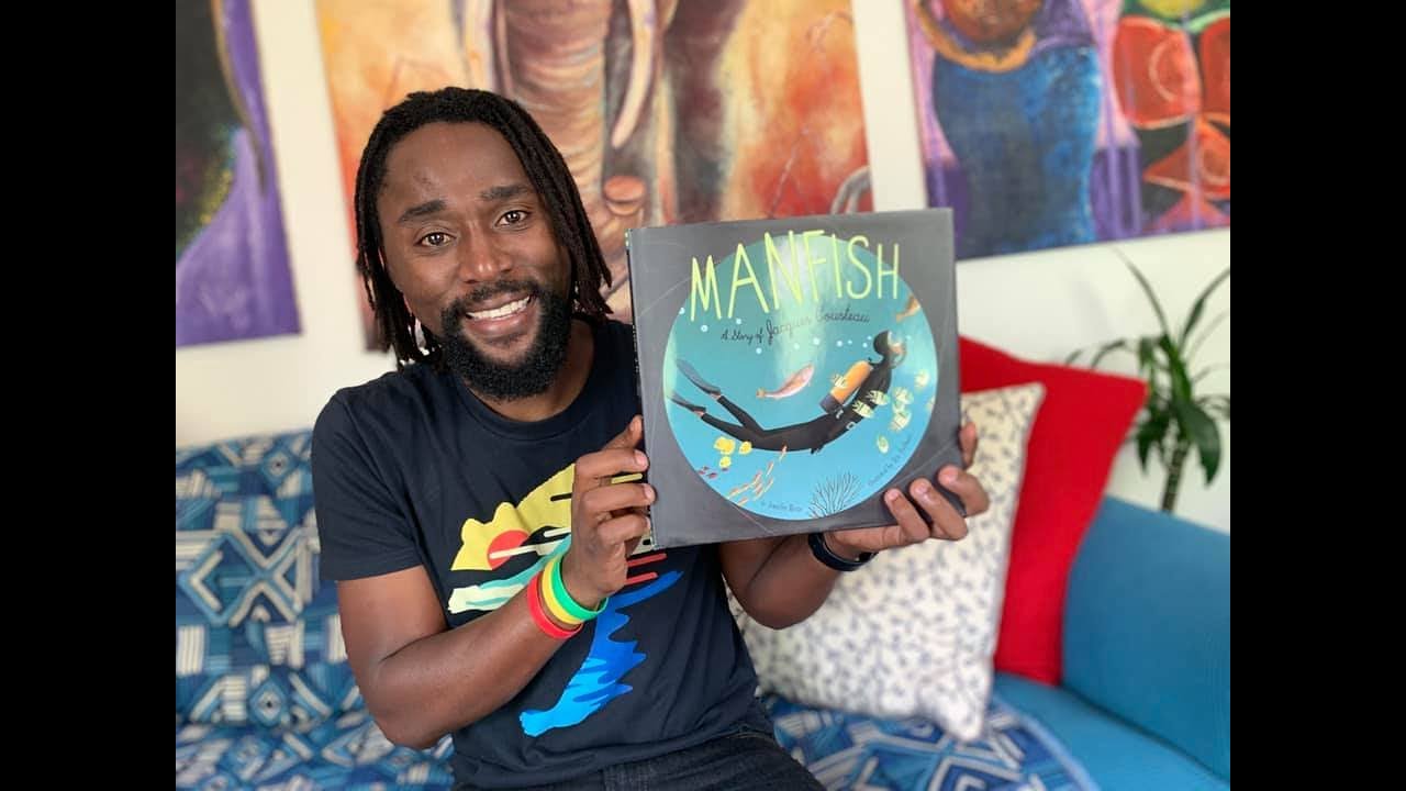 MANFISH: A Story of Jacques Cousteau by Jennifer Berne and illustrator ...