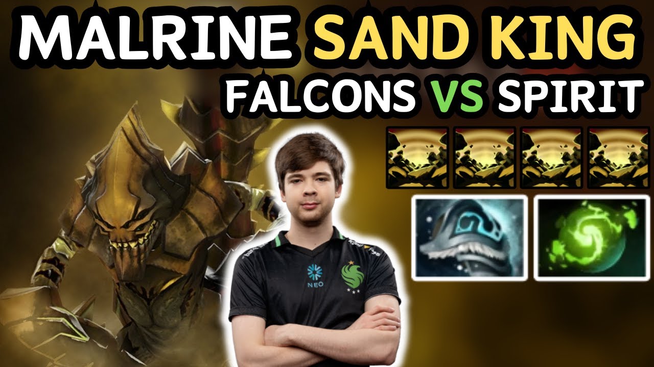 🔥 Falcons.Malrine SAND KING Midlane vs Team Spirit 🔥 Malrine ...