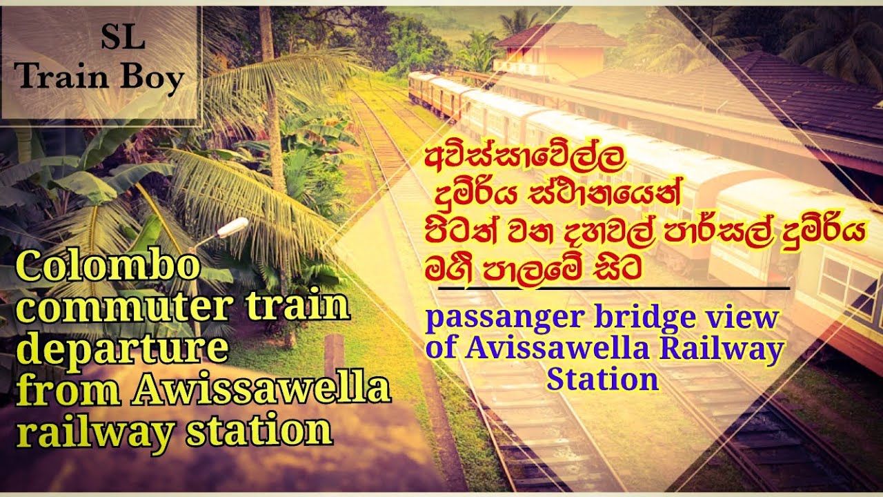 Colombo Commuter train departure from Avissawella, Passanger Bridge ...