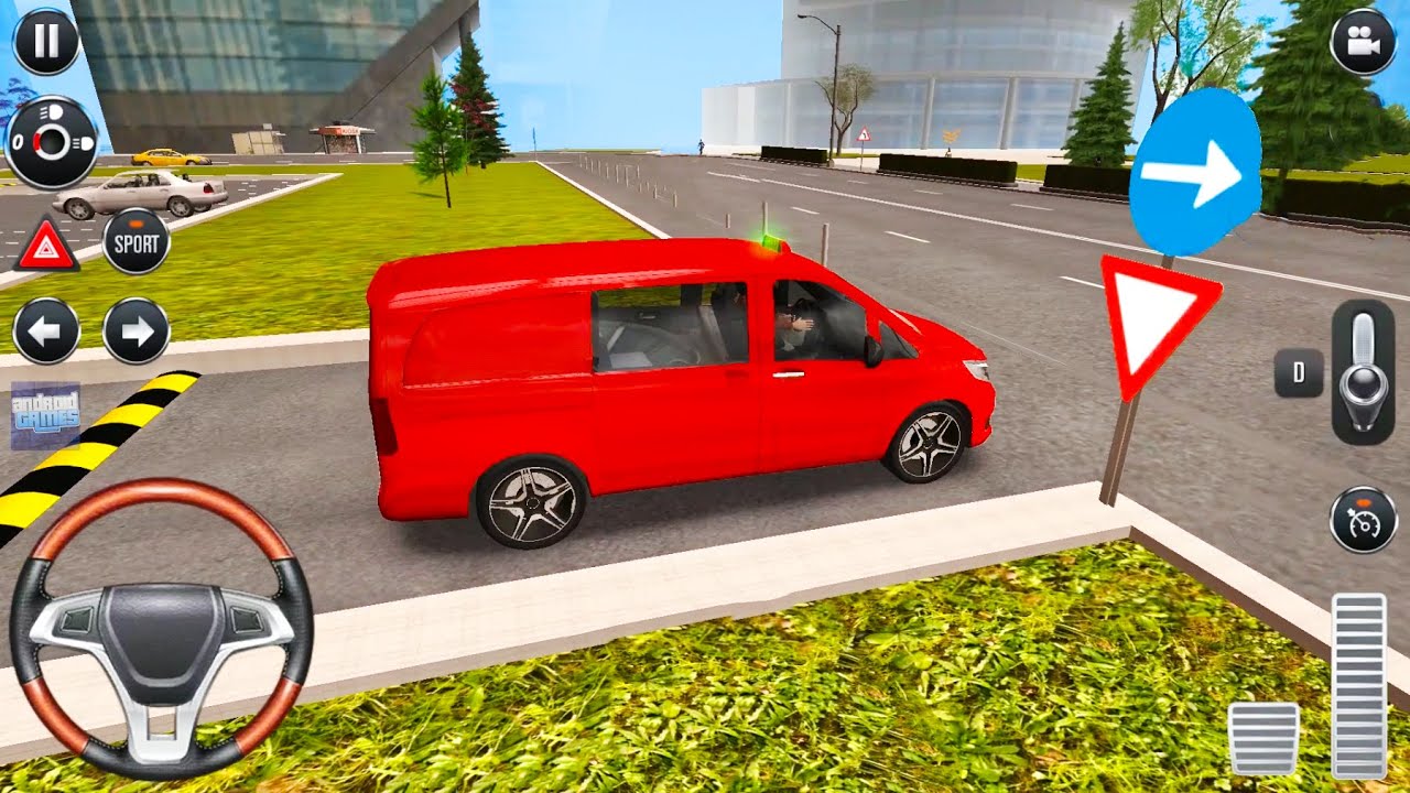 Red Taxi Mercedes Minivan - Taxi Driving in 3 Cities Simulator Gameplay ...