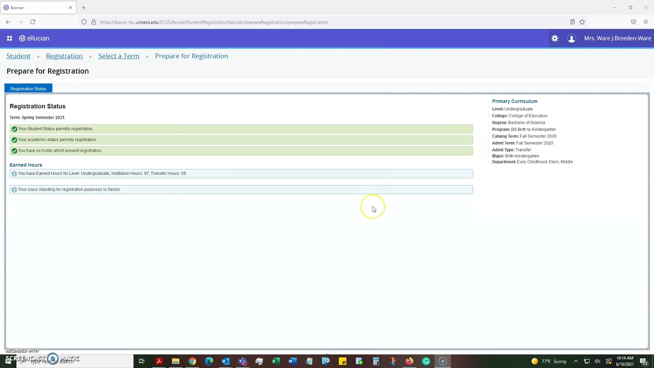 Registration Self Service Banner 9: Prepare for Registration - YouTube