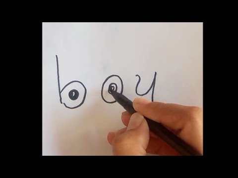 How to draw boy turn word into boy||easy boy drawing for beginners|| # ...