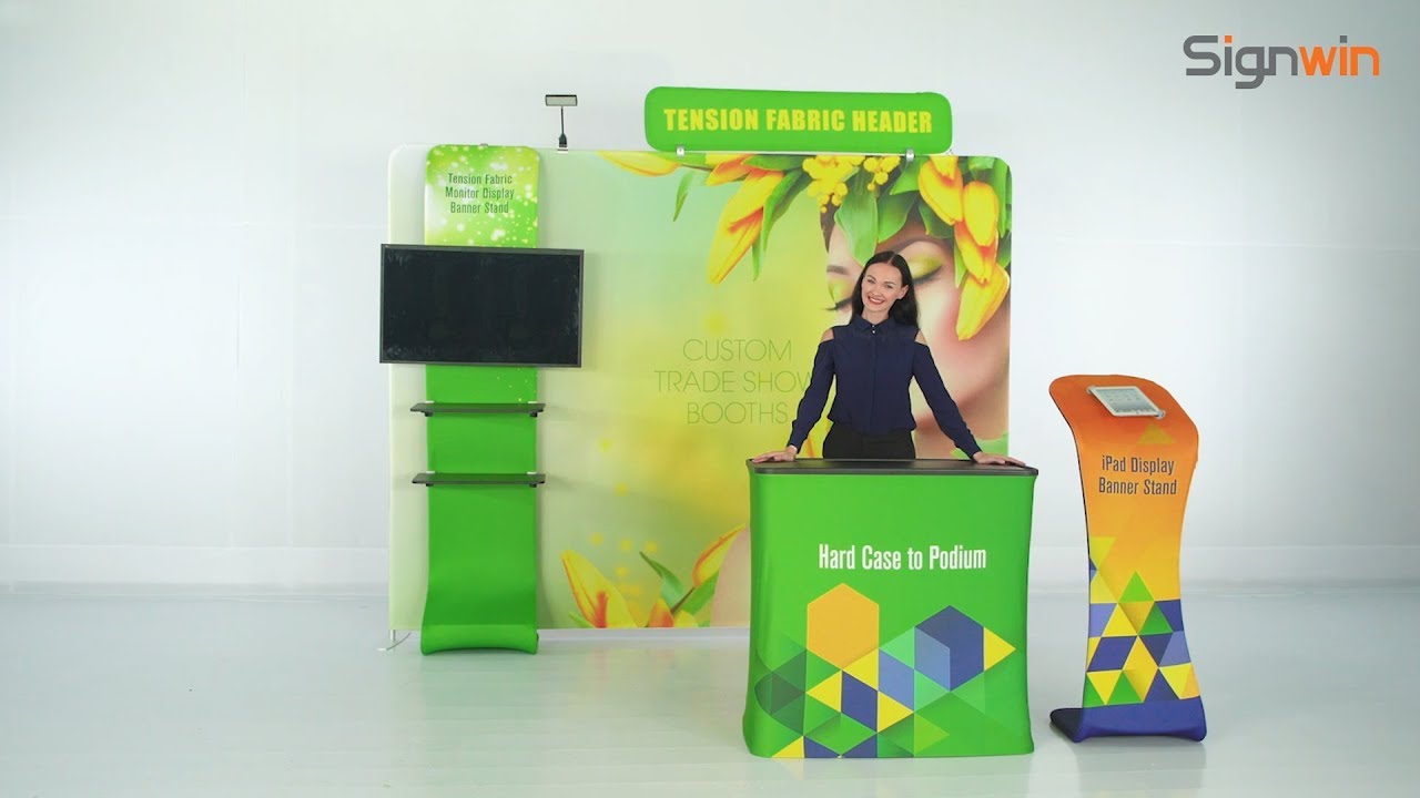 Custom Monitor Trade Show Booth Setup Instructions - Signwin - YouTube