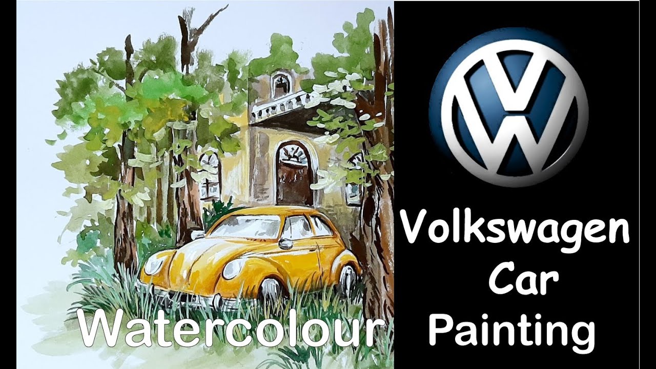 Volkswagen Car/ Watercolour Painting/ Mind Relaxing - YouTube