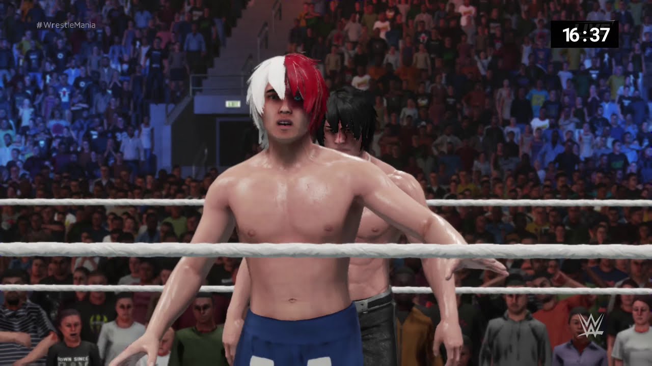 WWE 2K19 Shoto Todoroki VS Gray Fullbuster No shirt barefoot shorts 30 ...
