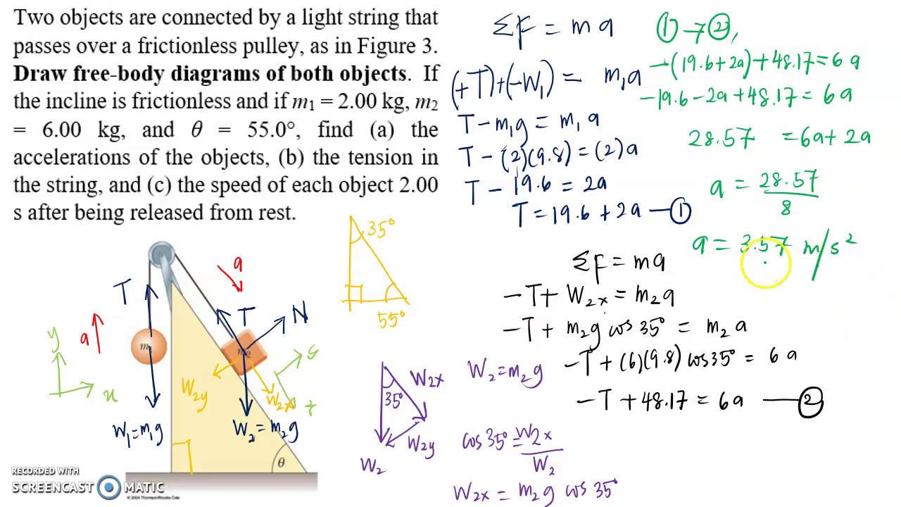 Newton's Law of Motion (Tutorial Question 3 - Advanced Question) - YouTube