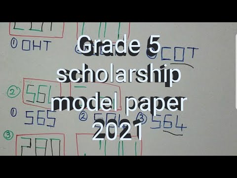 grade 5 scholarship model paper 2021 - YouTube