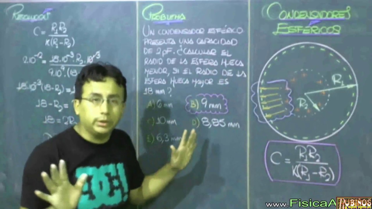 Capacitores - Condensadores Esféricos Problema Resuelto de Física - YouTube