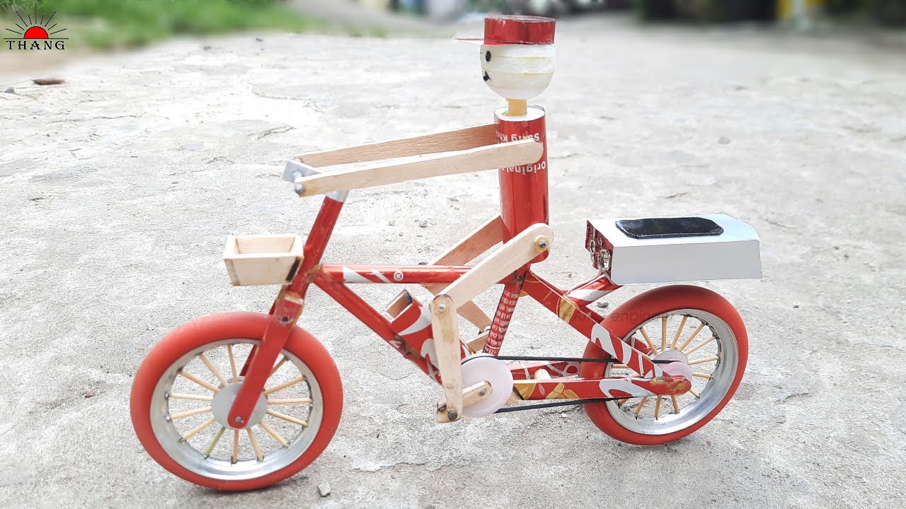 How to make Auto Motorized Bike toy with Soda cans @make toys - YouTube